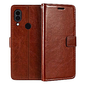 Shantime CAT S62 Wallet Case, Premium PU Leather Magnetic Flip Case Cover with Card Holder and Kickstand for CAT S62, Brown