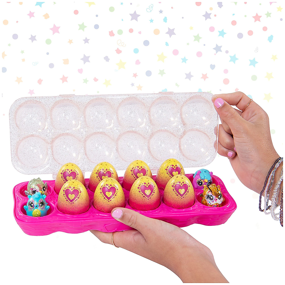 Hatchimals CollEGGtibles, Limmy Edish Glamfetti 12-Pack Egg Carton with 12 Exclusive