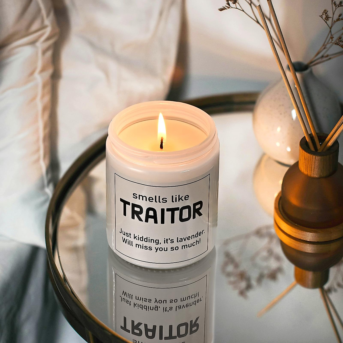 LiqCool Farewell Gifts for Coworkers, Coworker Leaving Gifts, Funny Goodbye Going Away Retirement Lavender Scented Candle for Women Friends Boss(7 Oz, White)