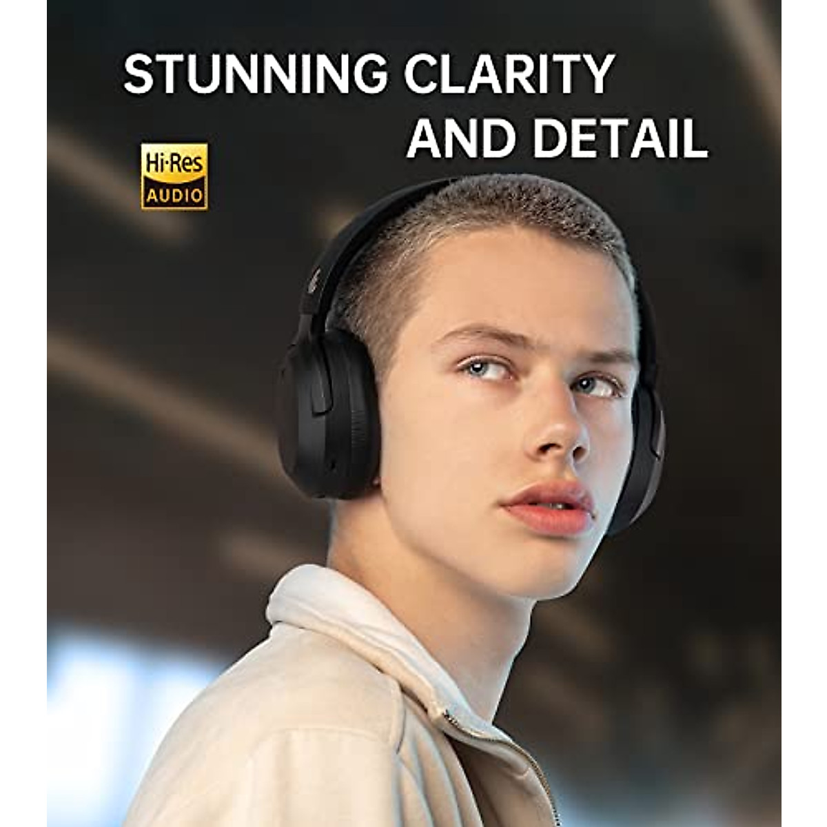 Edifier W820NB Hybrid Active Noise Cancelling Headphones - Hi-Res Audio - 49H Playtime - Wireless Over Ear Bluetooth Headphones for Phone-Call - Black