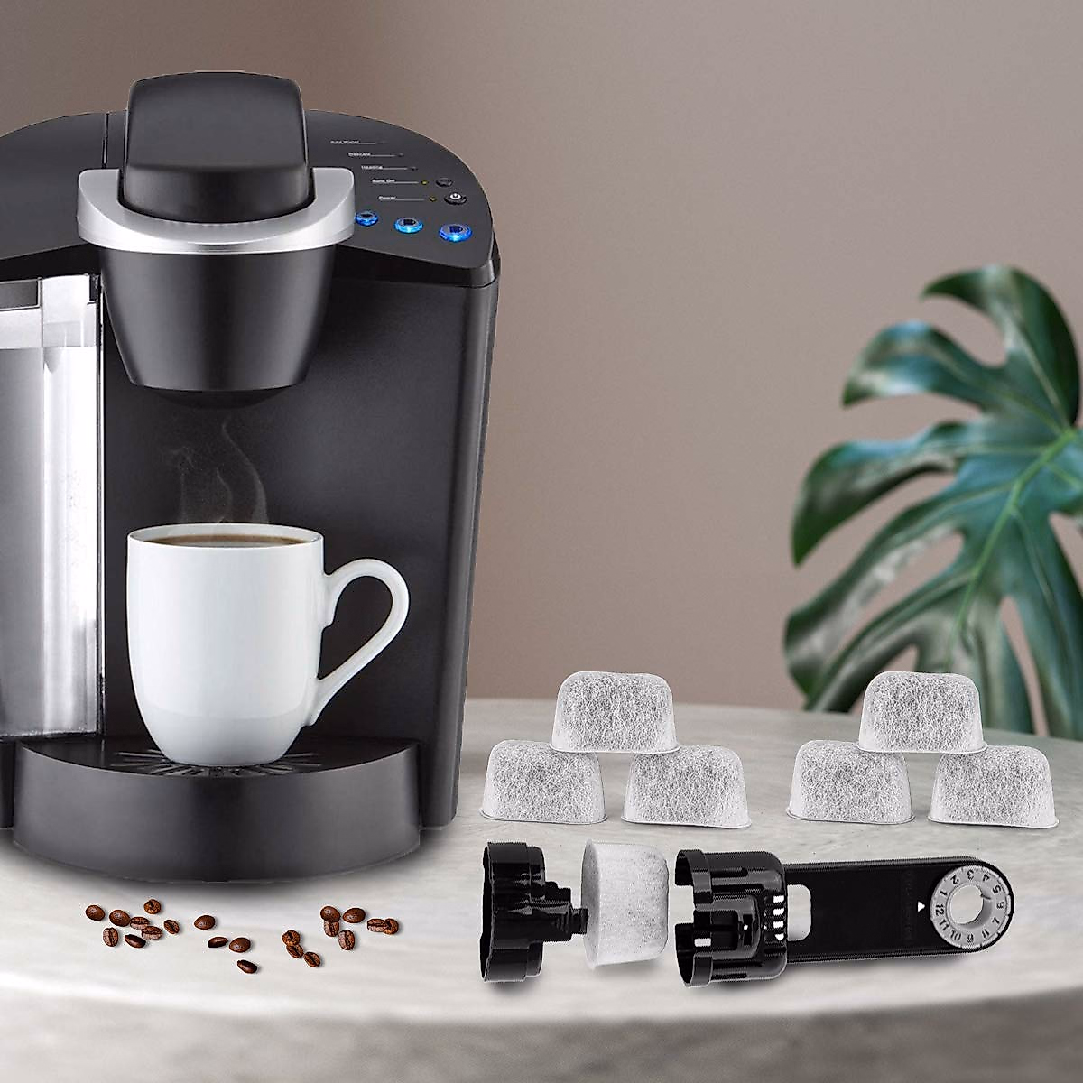 12 Packs Keurig Coffee Maker Charcoal Filters Replacement Compatible With Keurig 1.0 & 2.0 Coffee Makers Charcoal Water Filters, Removes Chlorine, Odors, And Other Impurities From Water