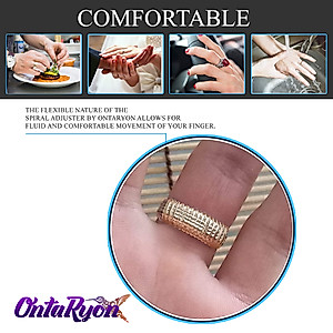 OntaRyon Ring Size Adjuster – Rubber Tightener for Gold Rings – Silicone Guards for Loose Rings – 4 Sizes Jewellery Spacers – Gold Resizer for Men and Women – 8 Spirals – Comfortable Wear