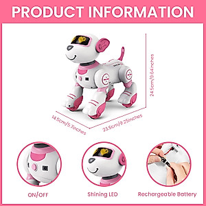 FUUY Robot Dog Toys for Girls Toys Interactive Robot Toy FollowMe Robot for Kids 5-7 Intelligent Remote Control Dog with Sing Dance AI Robotics for Kids Age 3 4 5 6 7 Chrismas Birthday Gifts