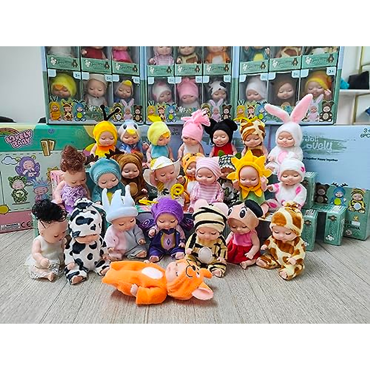 NILISWIEST Mini Baby Barbie Dolls, 6psc Babies Sleep Doll Toys Gift Box for Kids 3+(Style A)