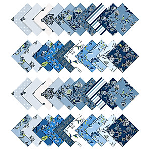 Soimoi Block Print Precut 5-inch Cotton Fabric Quilting Squares Charm Pack DIY Patchwork Sewing Craft