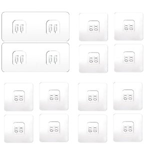 YCZARD 14 Pcs Corner Shower Caddy Strong Adhesive Sticker Hooks for Bathroom Shelf, No Drilling Sticky Wall Caddy Hooks for Bathroom Kitchen Shower Caddy Corner Shelf (Single/Double Hook)