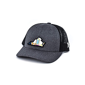 Branded Bills 'The 10 PVC' Virginia Patch Hat Curved Trucker - One Size Fits All (Charcoal/Black)