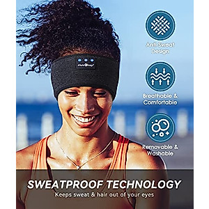MUSICOZY Sleep Headphones Bluetooth 5.2 Headband, Sports Wireless Earphones Music Sleeping Headphones Mask Earbuds with HD Stereo Speaker for Women Men Teens Workout Running Cool Gadgets Unique Gifts