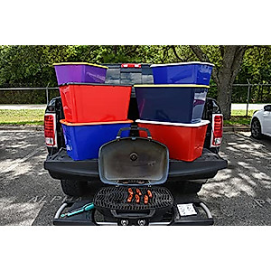 SIMPLYKLEEN 14.5-gal. (58-qt.) Plastic Storage Containers with Lids, Fan-Tastic Storage Bins Red/Black (Pack of 4)