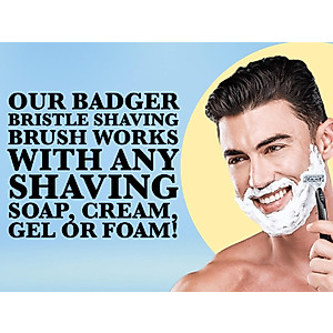 Customizable GBS Pure Badger Bristle Shaving Brush 21 MM Knot 100 mm (4" Tall) Ivory Handle! Personalized