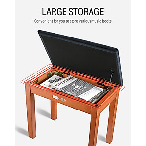 Donner DDP-80 Digital Piano + Wood Finish Color Piano Bench