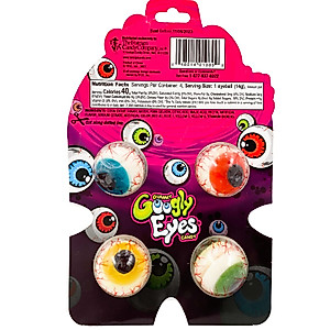 Gummy Googly Eyes Candy, Christmas Bulk Candy Individually Wrapped, 50 Count, 0.49 Ounces Each
