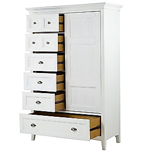 BOWERY HILL Modern Wood Relaxed Traditional Soft White Sliding Door Chest
