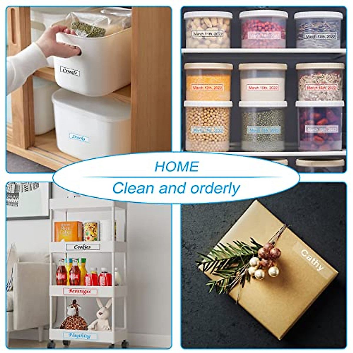 4PK TZ Tape Clear 12mm Compatible with Brother TZe 131-135 P Touch Label Tape TZ 12mm 0.47 Laminated Clear,Black/Red/Blue/White on Clear Label Maker Tape for Ptouch PTD210 PTD400 PTH100 PTH110 PTD600