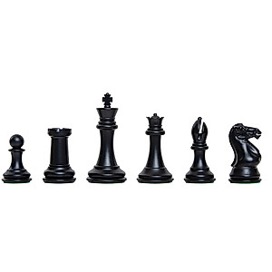 The House of Staunton - Fischer Plastic Chess Set - Pieces Only - 4.0" King (Black & Natural)