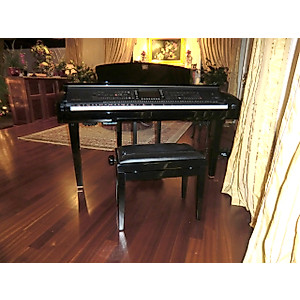 ProRockGear AP Deluxe Adjustable Height Piano Bench Black