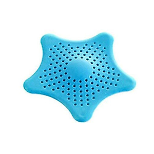 Kitchen Drain Hair Catcher Bath Stopper Sink Bathroom Protector Silicone Cover Basin Strainer Filter Shower Trap (Blue)