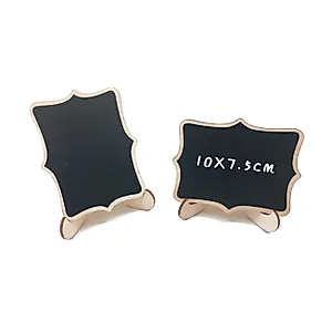 VOSAREA 2sets Mini Chalkboard Signs Set Blackboard Message Boards with Stand Decorative Wood Signs for Wedding and Girls 10pcs*2