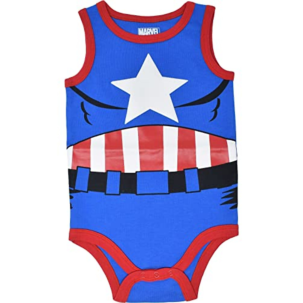 Marvel Avengers Captain America Iron Man Hulk Spider-Man Infant Baby Boys 5 Pack Bodysuits Multicolor 3-6 Months