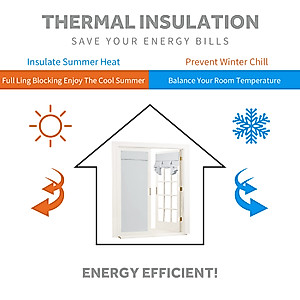 RYB HOME Room Darkening Blinds for Patio Door, Privacy Door Window Curtains Thermal Insulate Covering for Patio Door Glass Door Front Door, 26 inch x 80 inches, Greyish White, 1 Panel