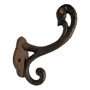 Cast Iron Coat Hat Hooks 3 Inch Set of 6 Double hook Rustic Antique Style