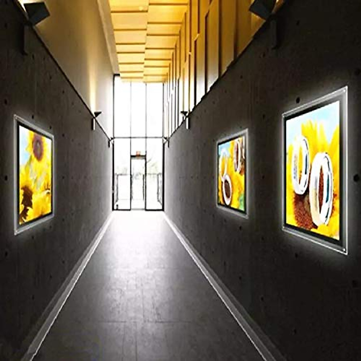 HKSIGN A1 Wall Mounted led Light Box Store Sign Holders Crystal Poster Frame Advertising Display