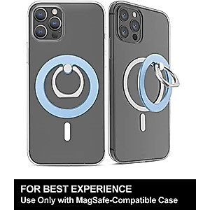 Makemani Magnetic Phone Grip, Magnetic Phone Ring Holder Compatible with MagSafe Accessories for iPhone 14 13 12 MagSafe Cases, Sierra Blue