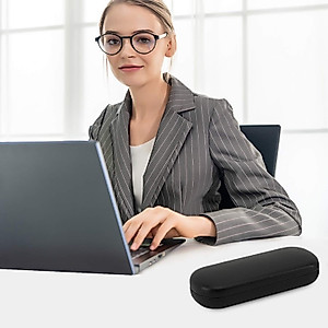 MoKo Hard Glasses Case, Hard Shell Sunglasses Case Anti-Scratch Eyeglasses Bag Portable Eyeglasses Holder Box Eyeglass Case for Women Men, Black