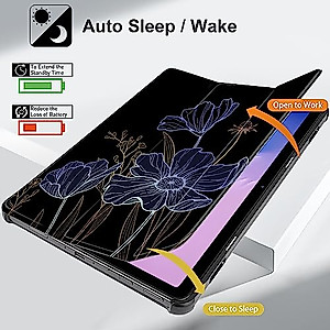 Yebiseven Case for Amazon Fire Max 11 2023(Only Compatible with 13th Generation Tablet), Shockproof Tablet Protective Cover with Trifold Stand & Auto Sleep/Wake, Floral Foliage