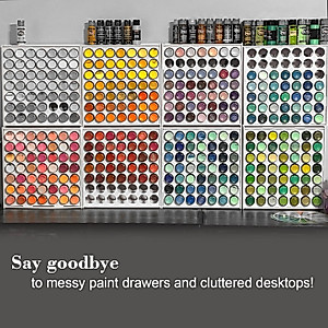 Anmboor 2pack Acrylic Paint Organizer 49 Holes Craft Paint Storage for for Apple Barrel, Folkart 2oz Craft Paints