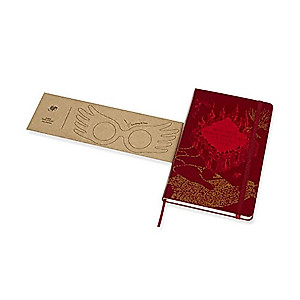 Moleskine Limited Edition Harry Potter Notebook, Hard Cover, Large (5" x 8.25") Ruled/Lined, Bordeaux Red, 240 Pages