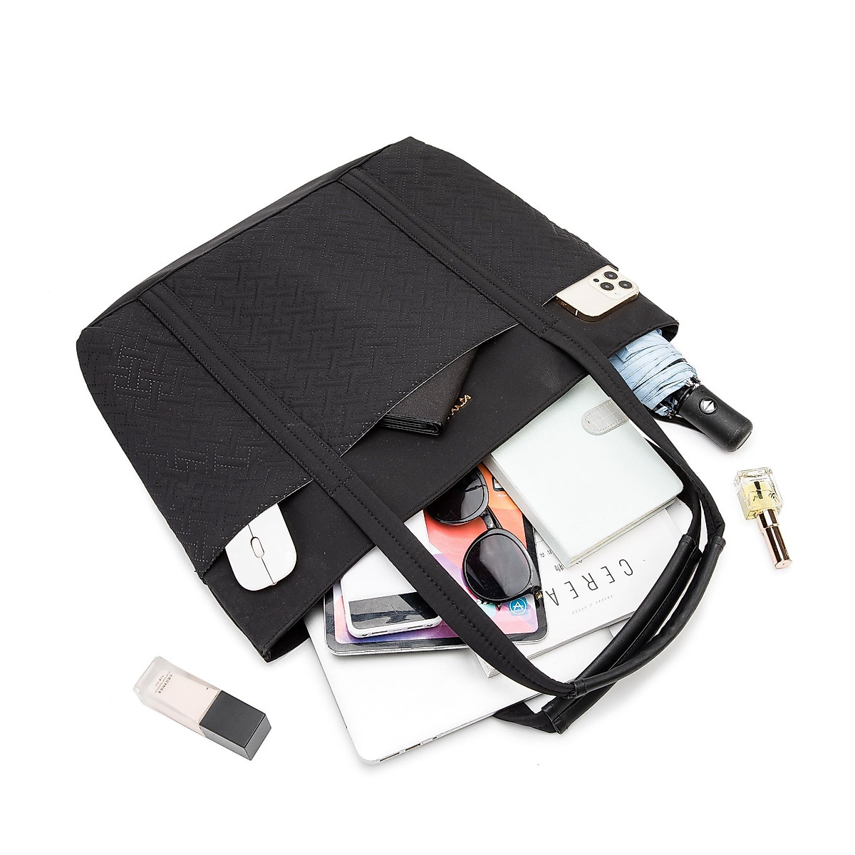 Kinmac Women's Laptop Tote Bag Top Handle Handbag Work Bag for Laptop Computer Up to 15 inch (Floral)