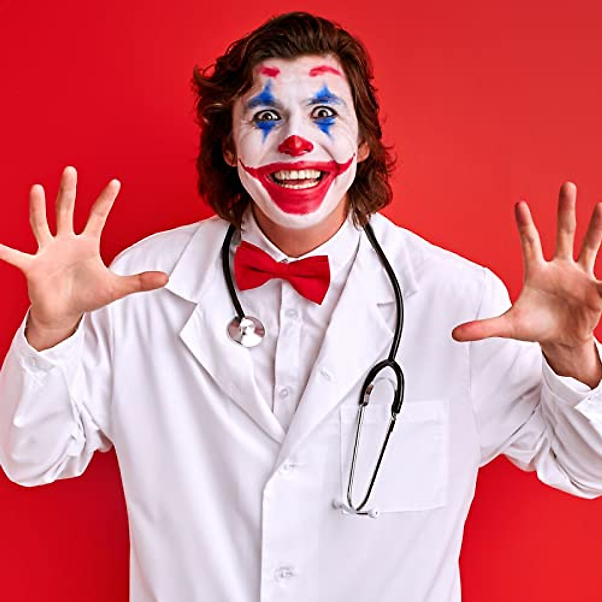 BOBISUKA Red Face and Body Paint, Professional Oil Based Creamy Painting Palette for Party Halloween Stage Cosplay Clown SFX Makeup - Non Toxic For Adults and Kids (Large 70g/2.46oz)