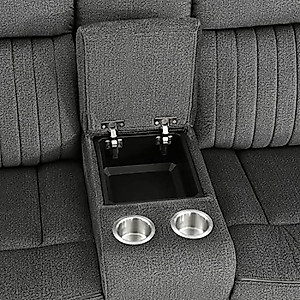 Lexicon Dakota Power Double Reclining Loveseat, Charcoal