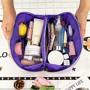 Nylon Makeup Bag Purple Chenille Letter Makeup Bag Preppy Cosmetic Bag Stoney Clover Pouch Chenille Patch Bag Better Belt Bag Cosmetic Bag Varsity Letter Pouch Flat Lay Makeup Bag Stuff Toiletry Bag