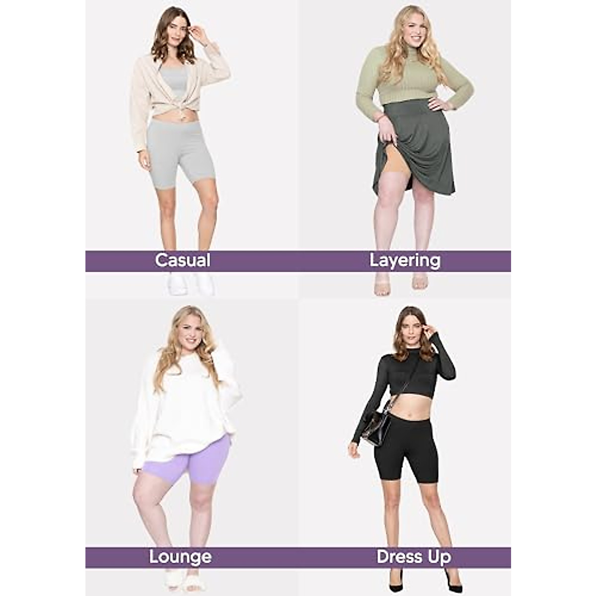 STRETCH IS COMFORT Women's DTY Biker Shorts Red White Polkadot Large