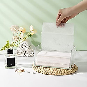 rejomiik Acrylic Dryer Sheet Holder Clear Dryer Sheet Dispenser Container Box with Lid and Anti Scratch Film for Laundry Room Fabric Softener Sheets Storage Organization, Transparent