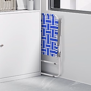 Magshion Folding Webbed Lawn Beach Chair for Adults, Lightweight Steel Frame, Portable Outdoor Camping Chairs for Fishing, Patio, Yard & Garden, Support to 250 lbs (2-Pack, Blue)