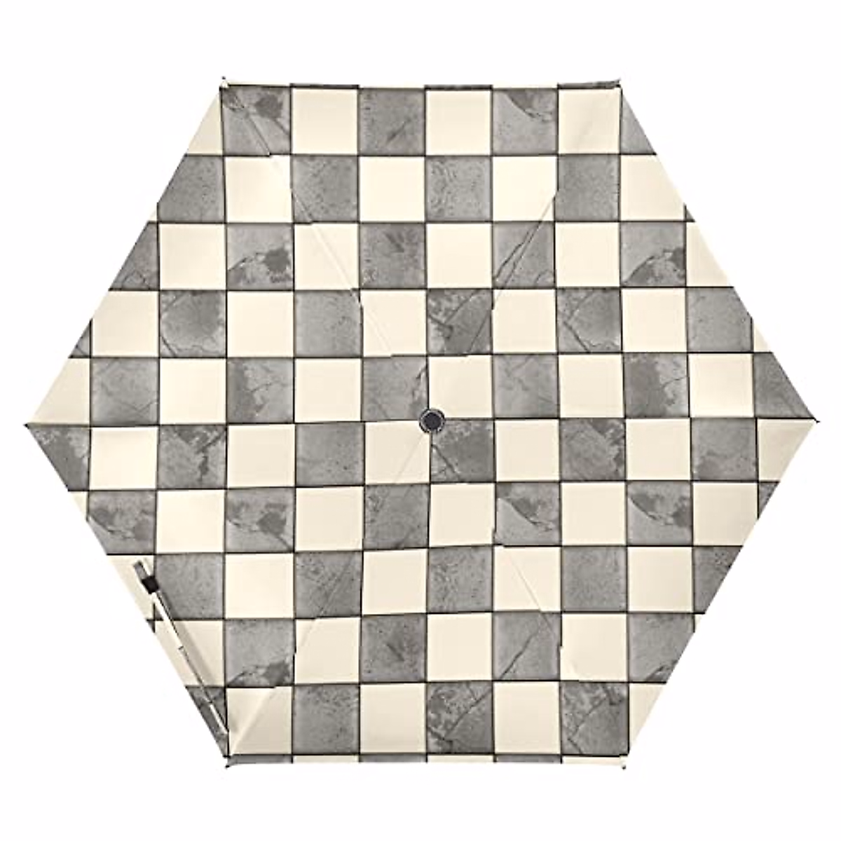 JUNZAN Plaid Repel Umbrella Windproof Travel Umbrella - Compact, Light, Automatic, Strong and Portable - Wind Resistant, Small Folding Backpack Umbrella for Rain - Men and Women