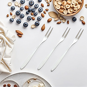 8 Pieces Pickle Forks, 5 Inches Handle Olive Fork, Stainless Steel Cocktail Forks, Pickle Grabber, Pickle Picker, 2 Prong Dessert Forks, Fruit Fork