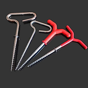 XXhailan Stainless Steel Ice Fishing Nails Ice Fishing Tent Pegs Spiral Drill Ice Fishing Screws Shelter Stake Nails Ice Auger Drill for Camping Outdoor 6 Packs, Silver
