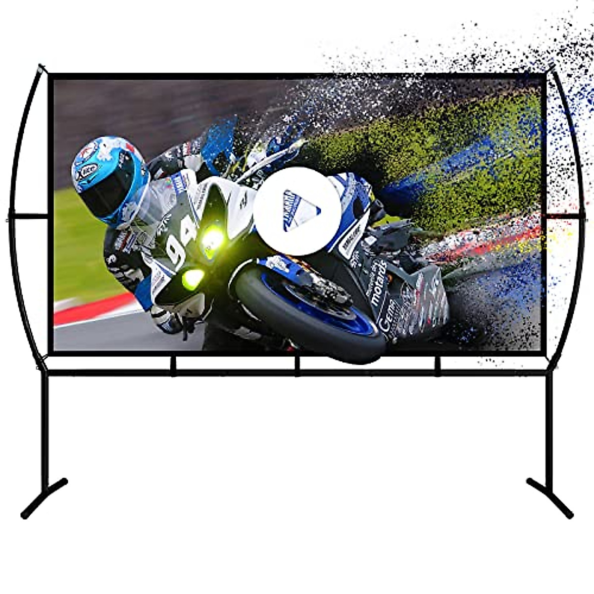 Projector Screen, 120 Inch Projector Screen and Stand, Portable Outdoor Projector Screen with Stand, Foldable Outdoor Movie Screen, 4K HD 16:9 Projection Screen with Carrying Bag