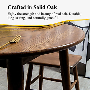 Cttasty Dining Table, Solid Wood Small Modern Round Dining Room Table with Oak Finish for 2, Small Dining Table 31.5 L x 31.5 W x 29.5 H in Inches, (Walnut)