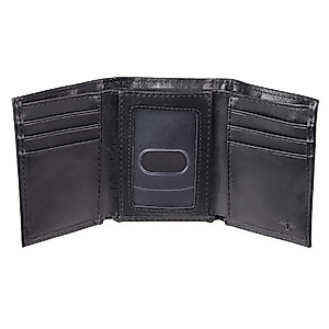 Dockers Men's Coated LeatherExtra Capacity Trifold Wallet, Rfid-blocking, Black, One Size