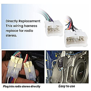 NuIth Add Amplifier Subwoofer Adapter Interface on Factory Car Radio System Compatible with Toyota 1988-2018, Subaru 2012-2019 w/Remote Turn on Wire 2 Channel RCA Line Out Converter Non JBL System