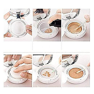 DNHCLL White Empty Luxurious Portable Air Cushion Puff Box BB Cream Container Dressing Case Powder Box with Air Cushion Sponge Powder Puff and Mirror(15ml,0.5oz)