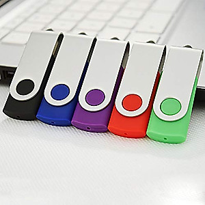 KOOTION 5 Pack 4GB USB Flash Drive 4GB Thumb Drive USB Drive 4GB Jump Drive Memory Stick Pen Drive(5 Colors: Black Blue Green Purple Red)