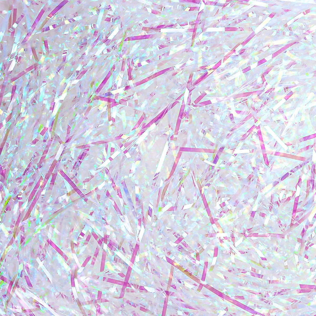 VOKOY 1LB Iridescent Crinkle Cut Paper Shred Filler, Holographic Shredded Paper Sparkly Raffia Grass Paper Stuffing Crinkle Paper Filler Confetti Shredded Tissue for Gift Boxes Bags Baskets Filling