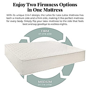 Latex for Less 2-Sided Natural Latex Mattress 9" | Natural Latex, Organic Cotton and Pure, Natural Wool | Handcrafted in The USA | GOTS Certified Organic Cotton | Natural Wool | Full