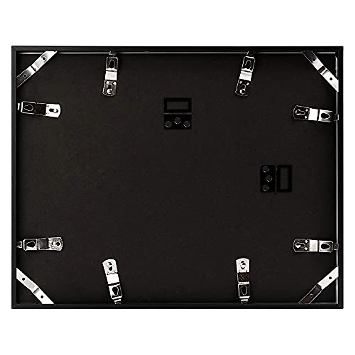 Golden State Art, 11x14 Aluminum Metal Frame with Ivory Mat for 8x10 Pictures, Includes with Sawtooth Hangers and Spring Clips - Wall Mounting - Real Glass (Black, 3 Pack)